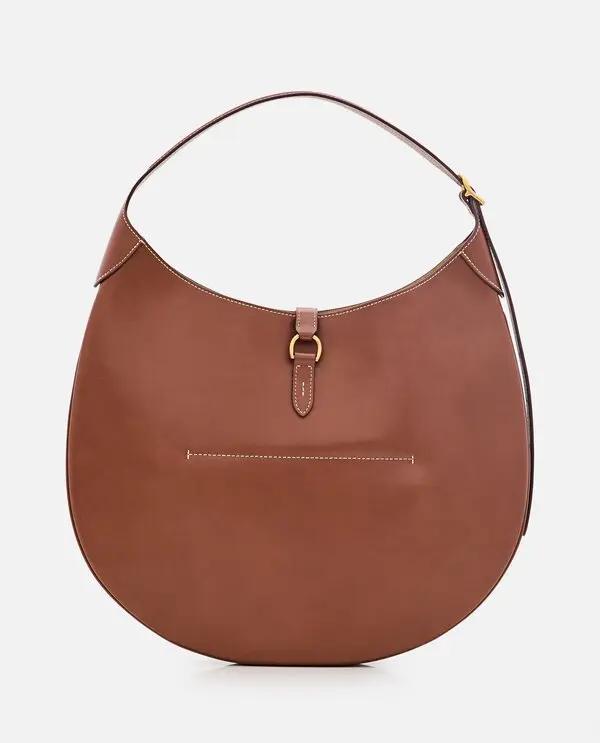Polo Ralph Lauren Large Leather Shoulder Bag - Marrone