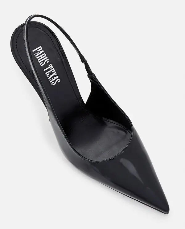 Paris Texas Lidia Slingback High Heel Shoes - Black