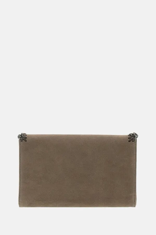 Stella McCartney Falabella Alter Suede Shoulder Wallet - Grey