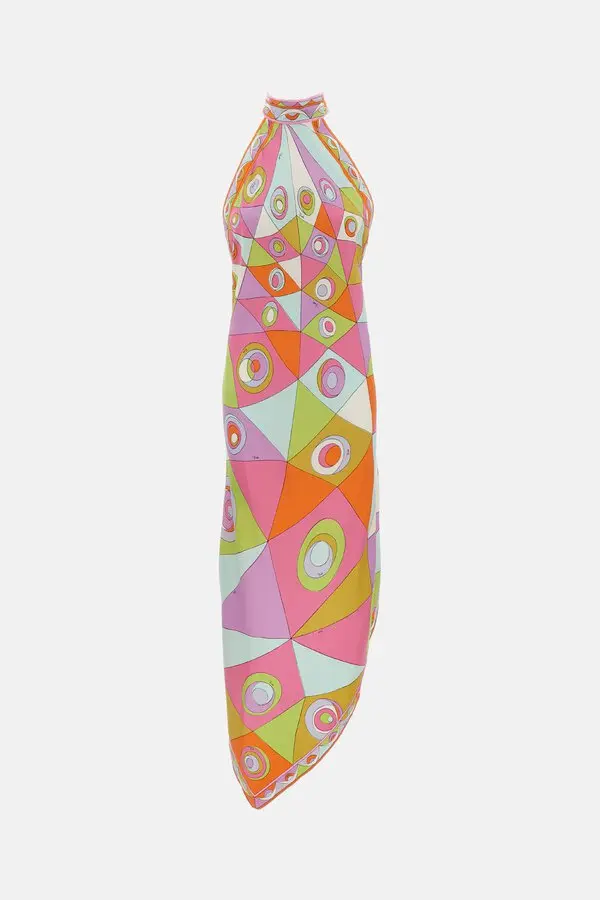Emilio Pucci Asymmetrical Long Dress With Marmo Print