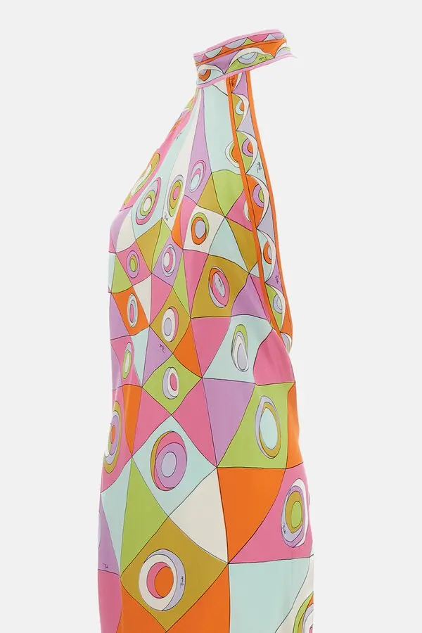 Emilio Pucci Asymmetrical Long Dress With Marmo Print