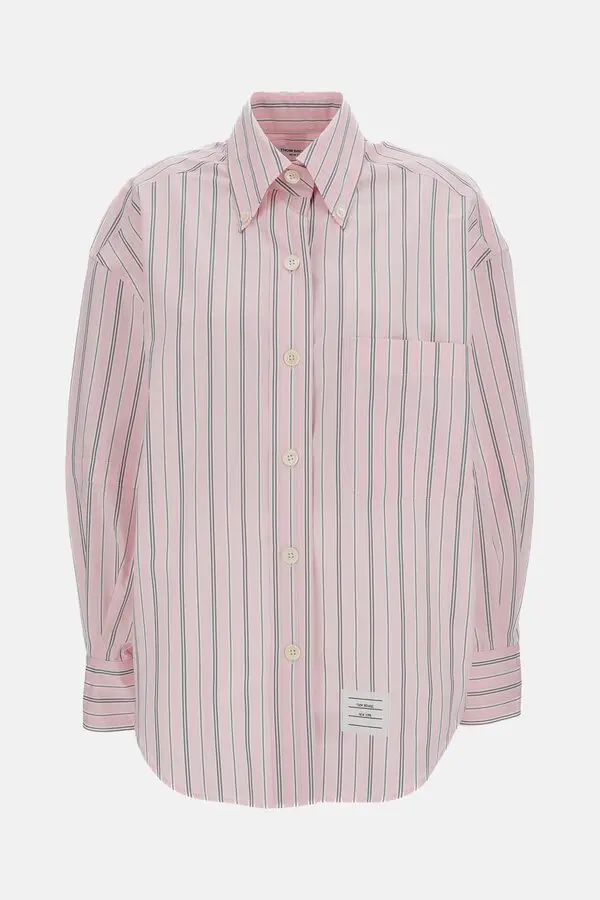 Thom Browne Camicia Supersized A Righe - Rosa