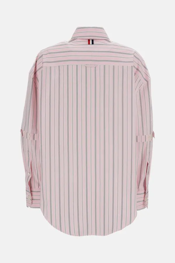 Thom Browne Camicia Supersized A Righe - Rosa