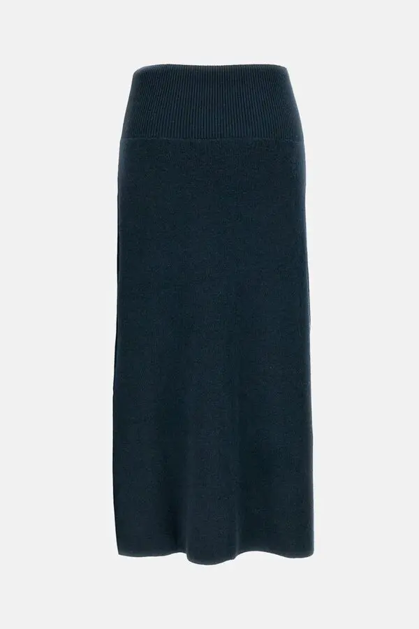 Erdem Knitted Midi Skirt With Floral Embroidery - Verde