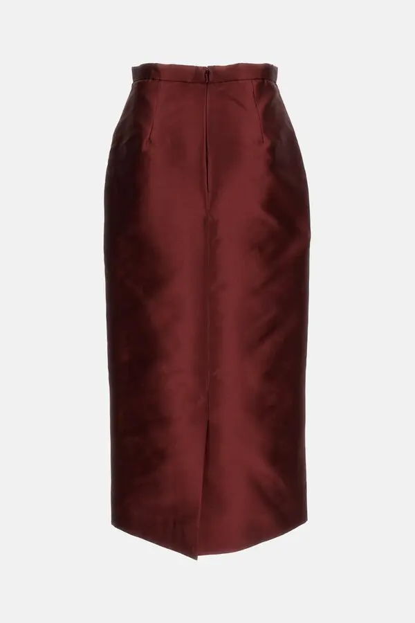 Erdem Midi Pencil Skirt With Mikado Embroidery