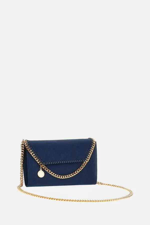 Stella McCartney Falabella Alter Suede Crossbody Wallet Bag - Blue