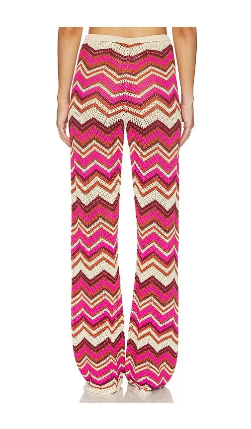 Devon Windsor Cierra Crochet Knit Chevron Pants - Fuchsia,brown
