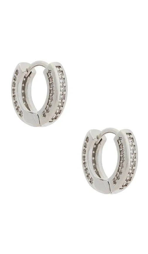 MAZIN JEWELS Charlotte Hoops Earring - Metallic Silver