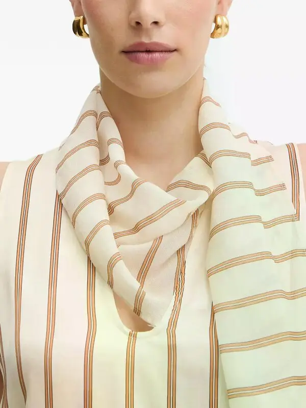 SIMONA CORSELLINI Striped Scarf Detail Sleeveless Blouse