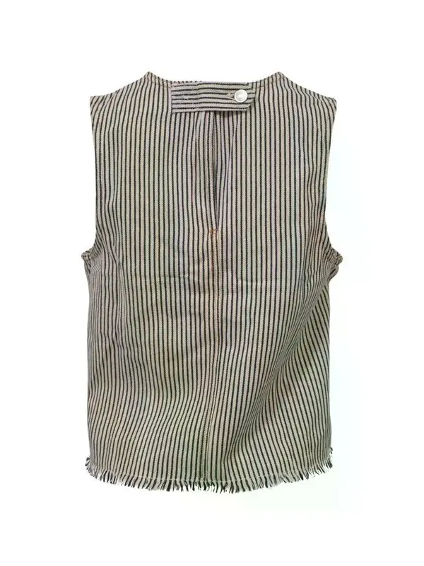 ALEXANDER WANG Pinstripe Raw-edge Top