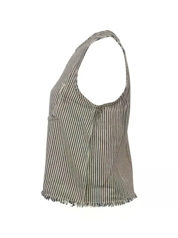ALEXANDER WANG Pinstripe Raw-edge Top