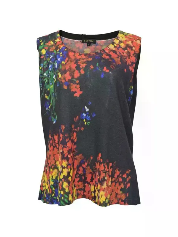 Escada Floral-print Twin Set Sweater