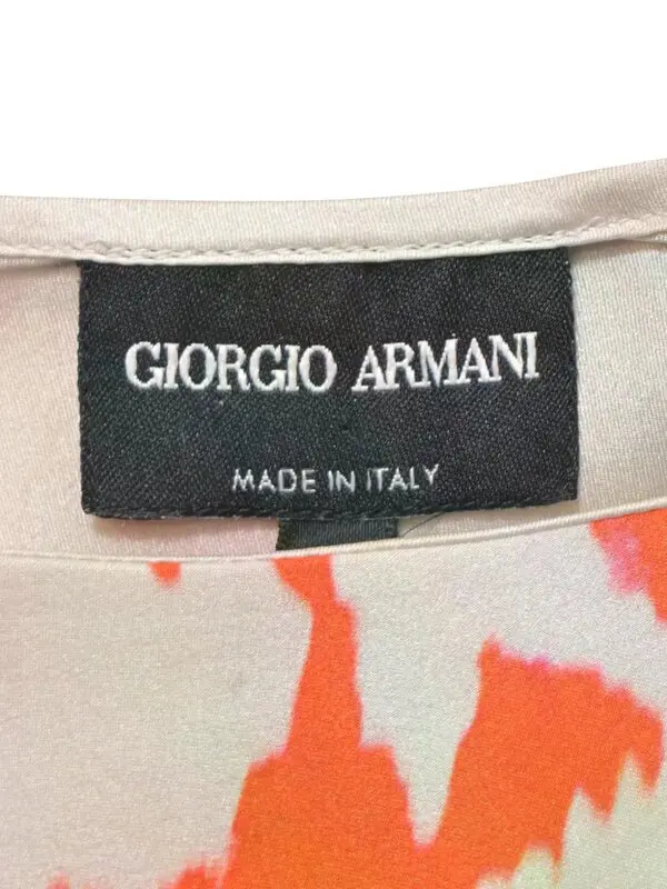 Giorgio Armani Printed Puff-sleeve Silk Top