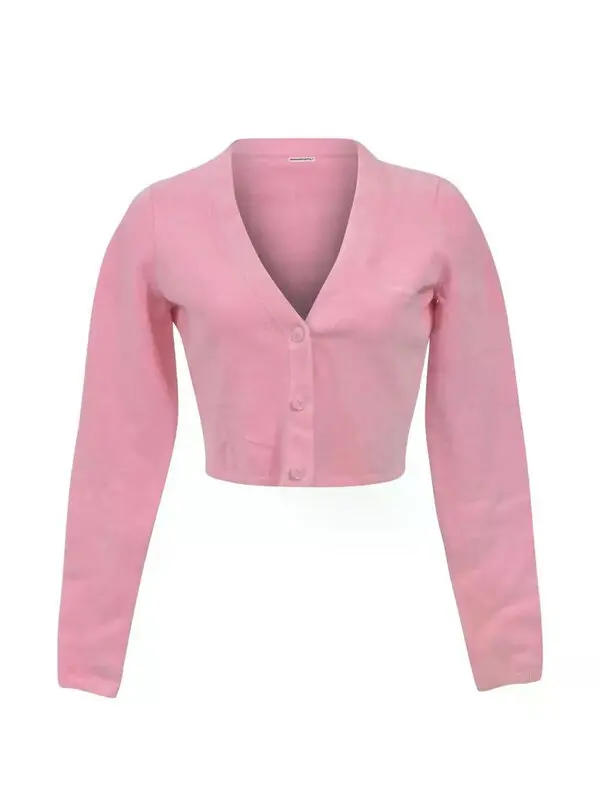 ALEXANDER WANG Logo-embossed Cropped Cardigan