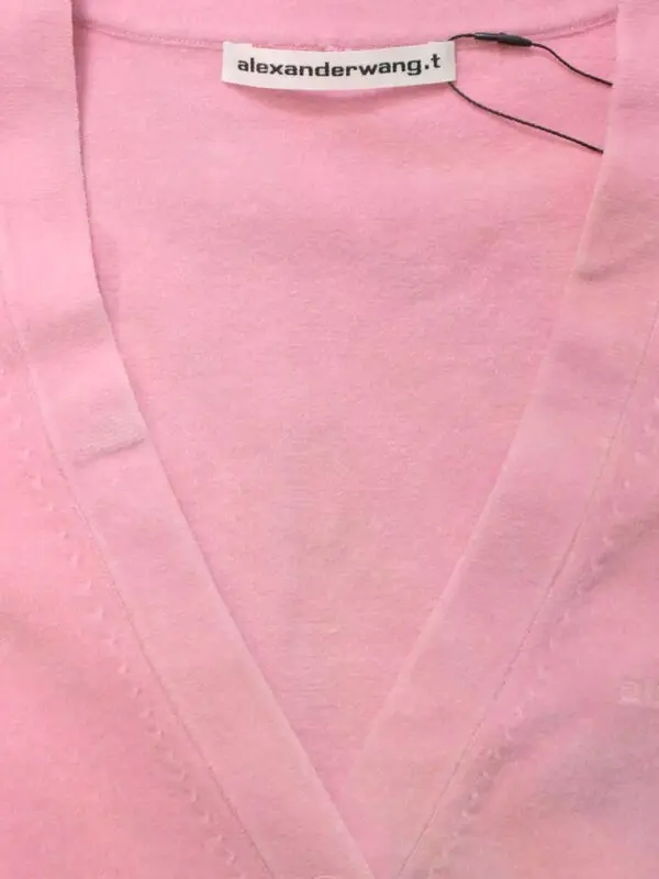 ALEXANDER WANG Logo-embossed Cropped Cardigan