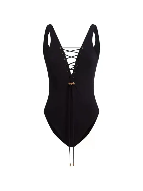 Moschino Lace-up One-piece Swimsuit - Black