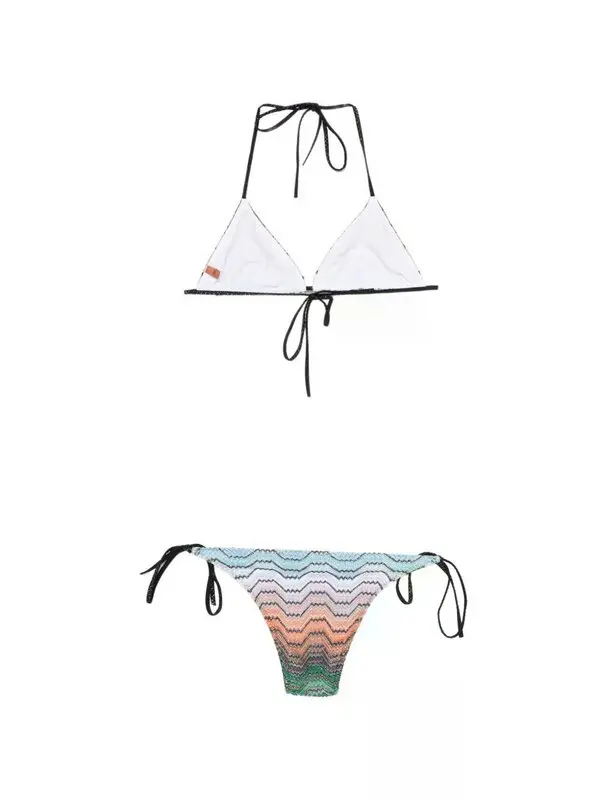 Missoni Zigzag Knit Triangle Bikini - Orange