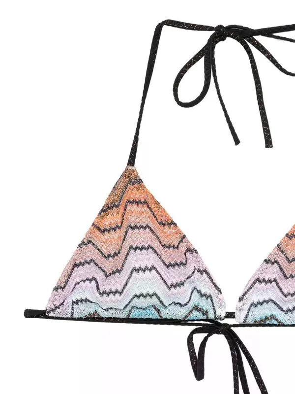 Missoni Zigzag Knit Triangle Bikini - Orange