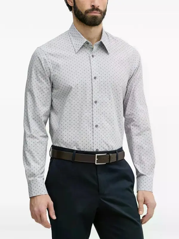 Armani Exchange Micro-pattern Long-sleeve Shirt