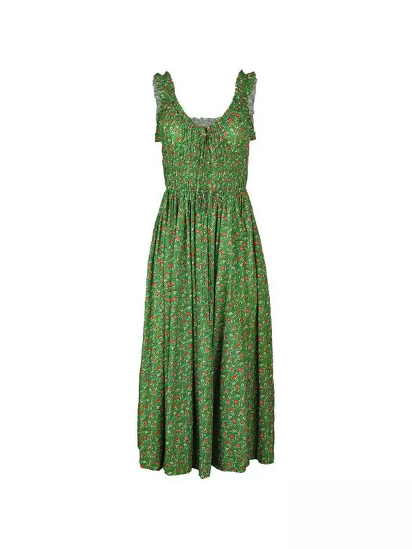 DÔEN Emmaretta Floral Print Midi Dress - Green