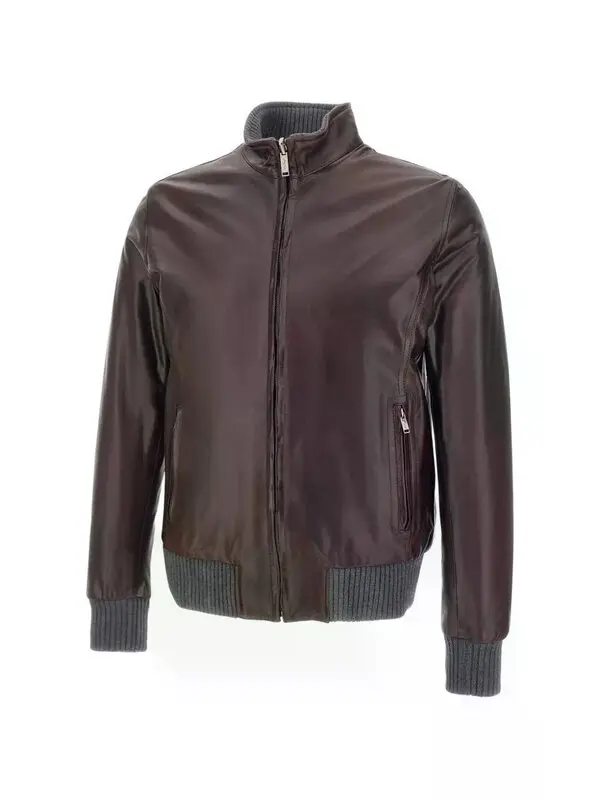 VOLFAGLI FIRENZE Reversible Leather Bomber Jacket