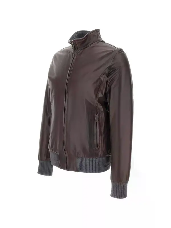 VOLFAGLI FIRENZE Reversible Leather Bomber Jacket