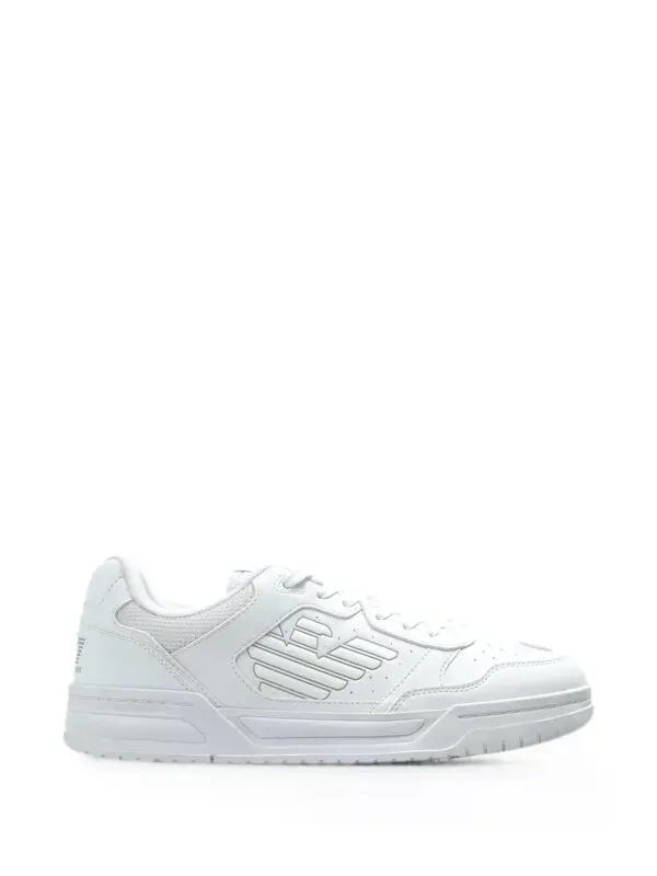EA7 Logo-embossed Leather Sneakers