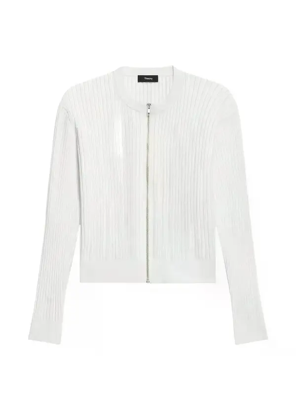 Theory Pointelle Ribbed Cardigan