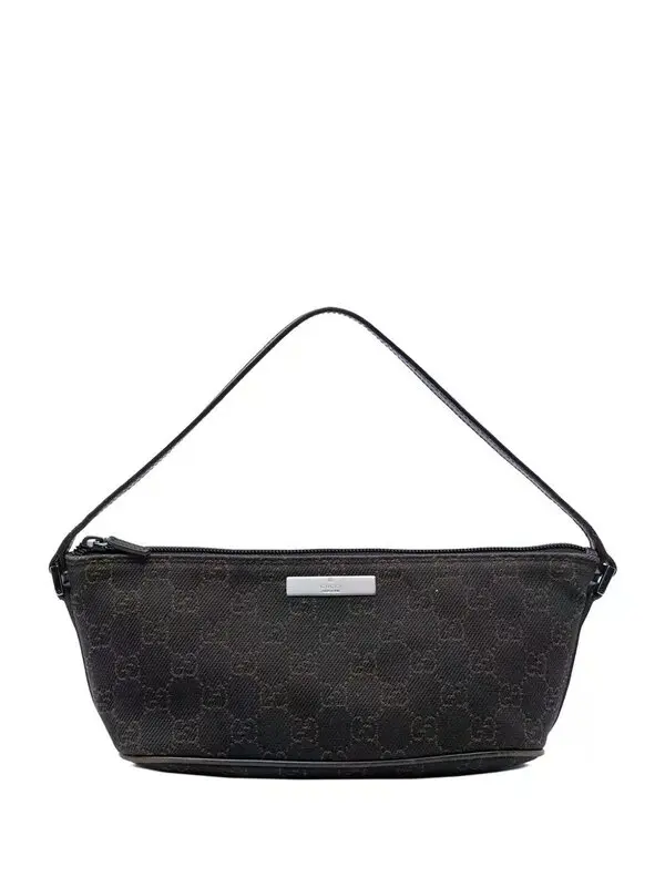 Gucci Gg Denim Boat Shoulder Bag - Brown