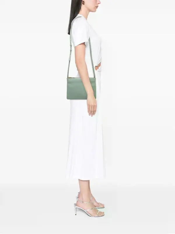 Celine Large Lambskin Trio Crossbody Bag - Green