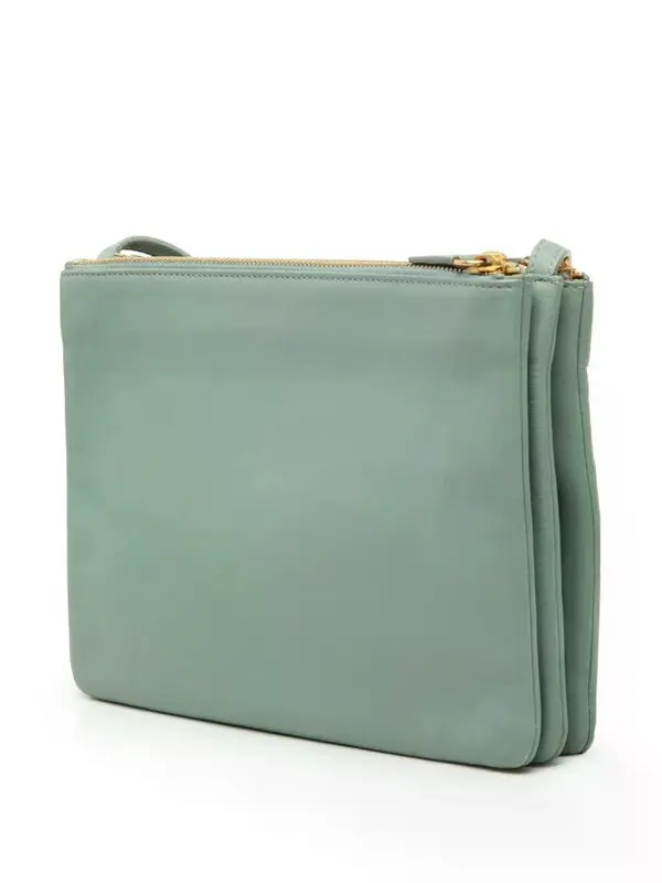 Celine Large Lambskin Trio Crossbody Bag - Green
