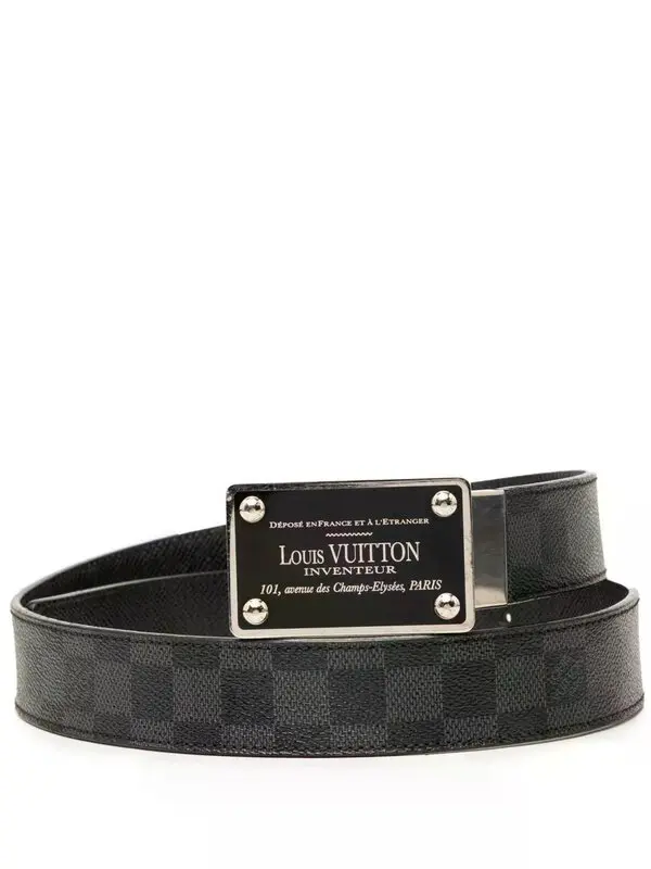 LOUIS VUITTON 2011 Damier Graphite Inventeur Reversible Belt