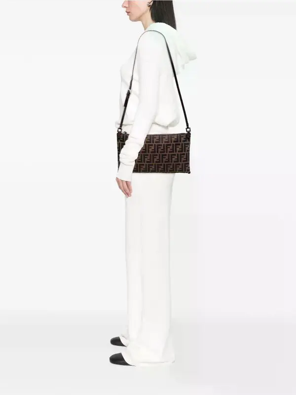 Fendi Zucca Canvas Pochette Crossbody Bag