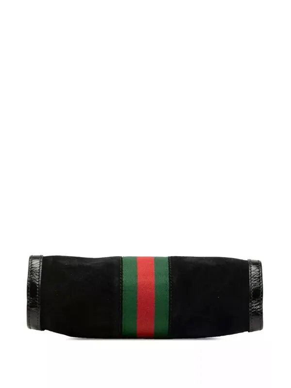 Gucci Suede Web Ophidia Chain Crossbody Bag - Black