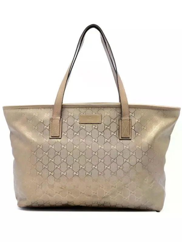 Gucci Medium Gg Imprimé Tote Bag - Gold