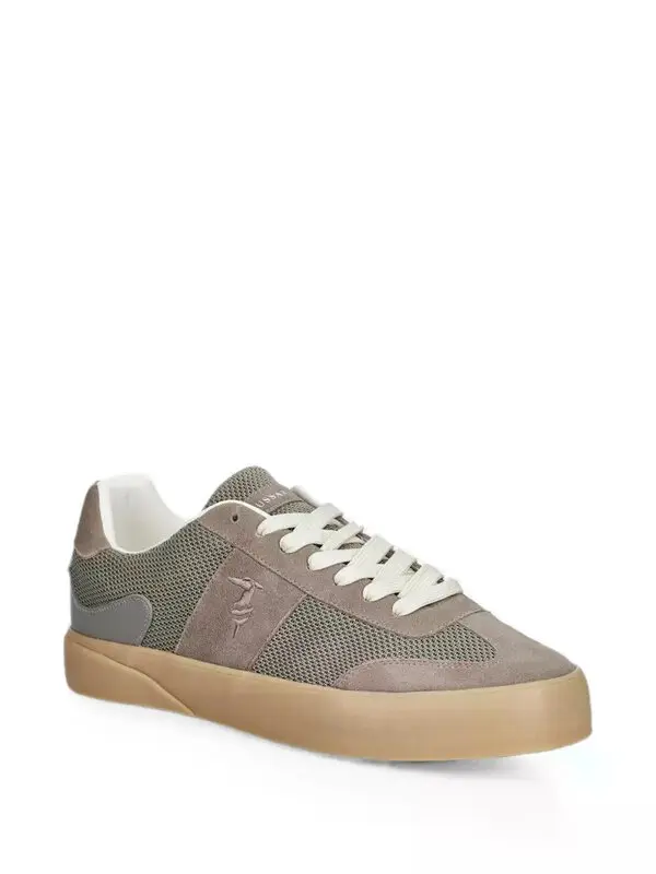 TRUSSARDI Suede Panelled Mesh Sneakers - Grey