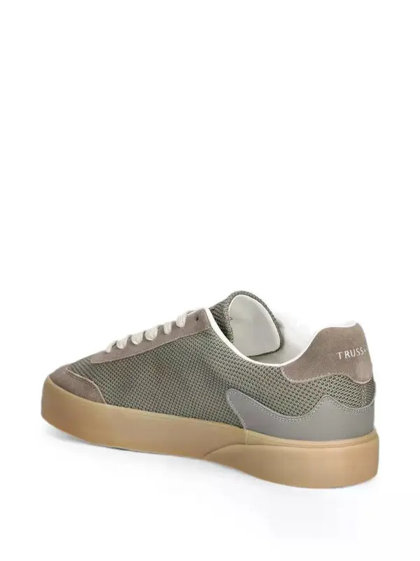 TRUSSARDI Suede Panelled Mesh Sneakers - Grey