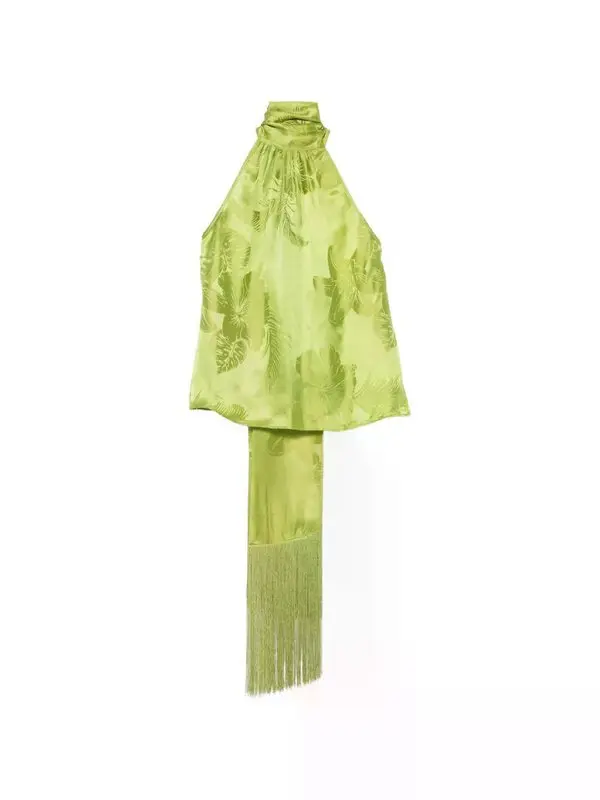 Retrofete Martana Fringed-tie Top - Green