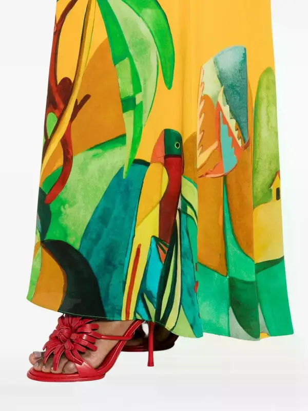 ALEMAIS Mokshini Graphic-print Cut-out Maxi Dress