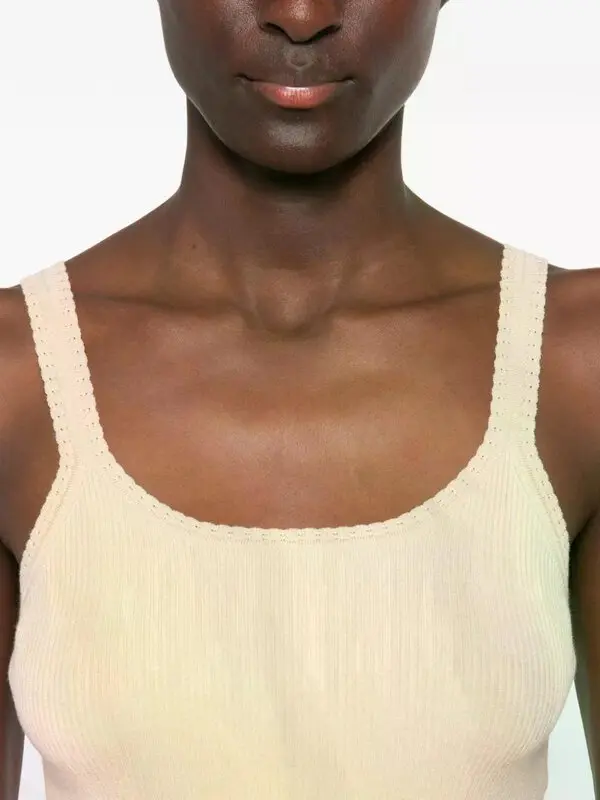 Ermanno Scervino Ribbed Knit Scoop Neck Top