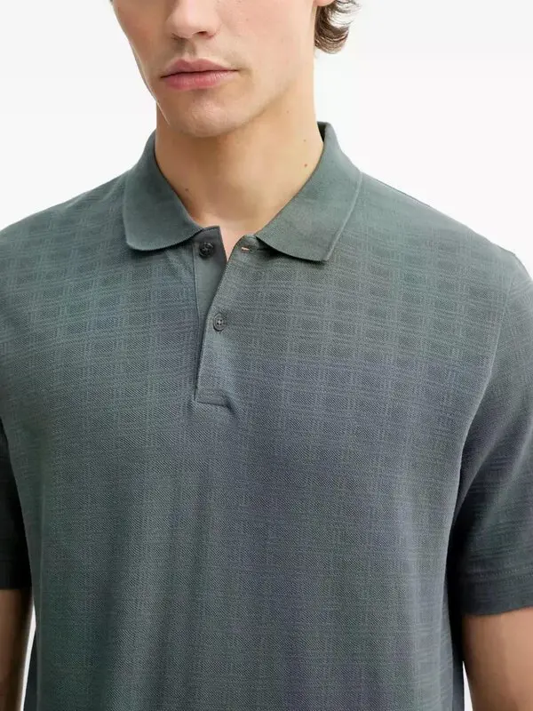 Marc O'polo Check-patterned Short-sleeve Polo Shirt