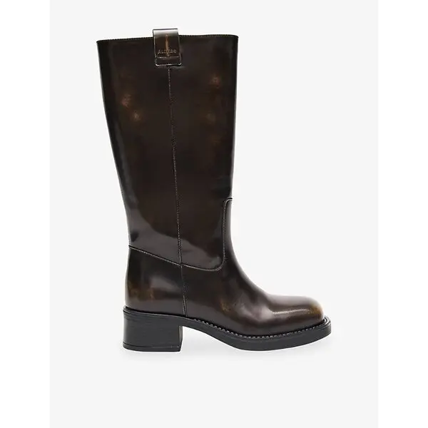 ALOHAS Sajan Leather Knee-high Boots - Brown Leather