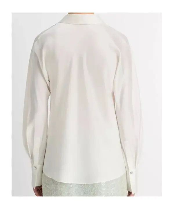Vince Long-sleeved Shirt With Lapels And Curved Hem