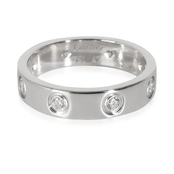 Cartier 18k White Gold Diamond Love Ring - White_gold