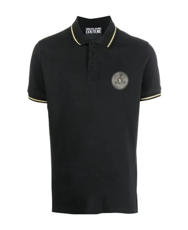 Versace Chest Logo-patch Polo Shirt