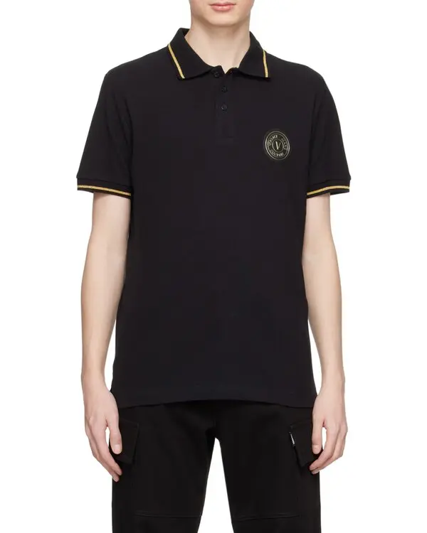 Versace Chest Logo-patch Polo Shirt