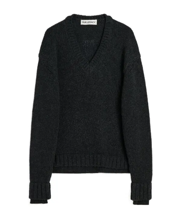 Our Legacy V-neck Jumper - Charcoal-grey
