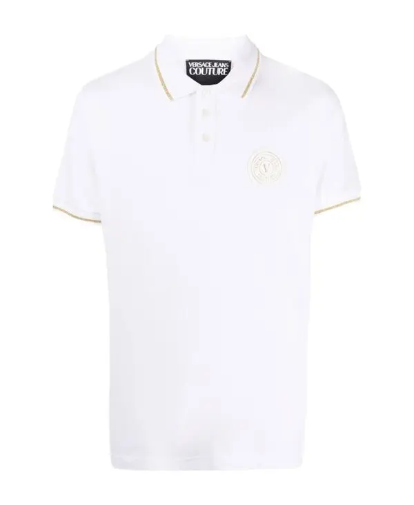 Versace Chest Logo-patch Polo Shirt