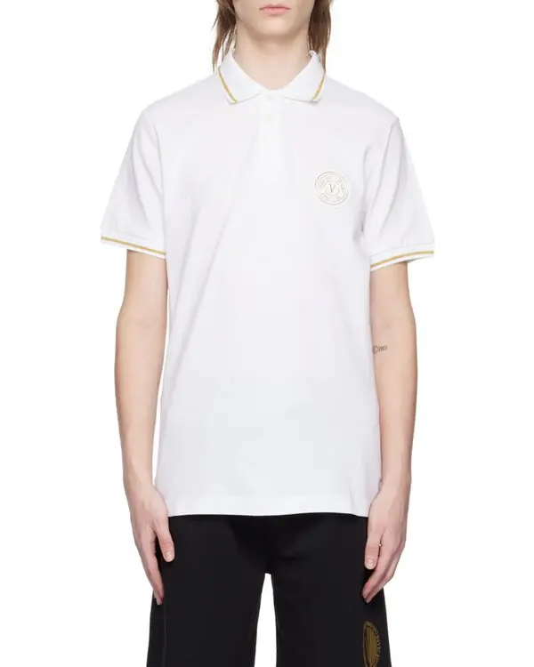 Versace Chest Logo-patch Polo Shirt