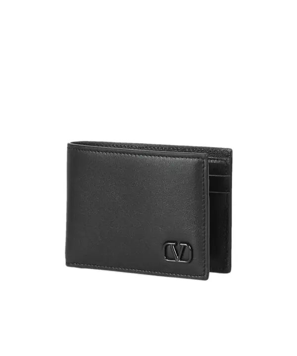 Valentino Garavani Vlogo Plaque Wallet - Black